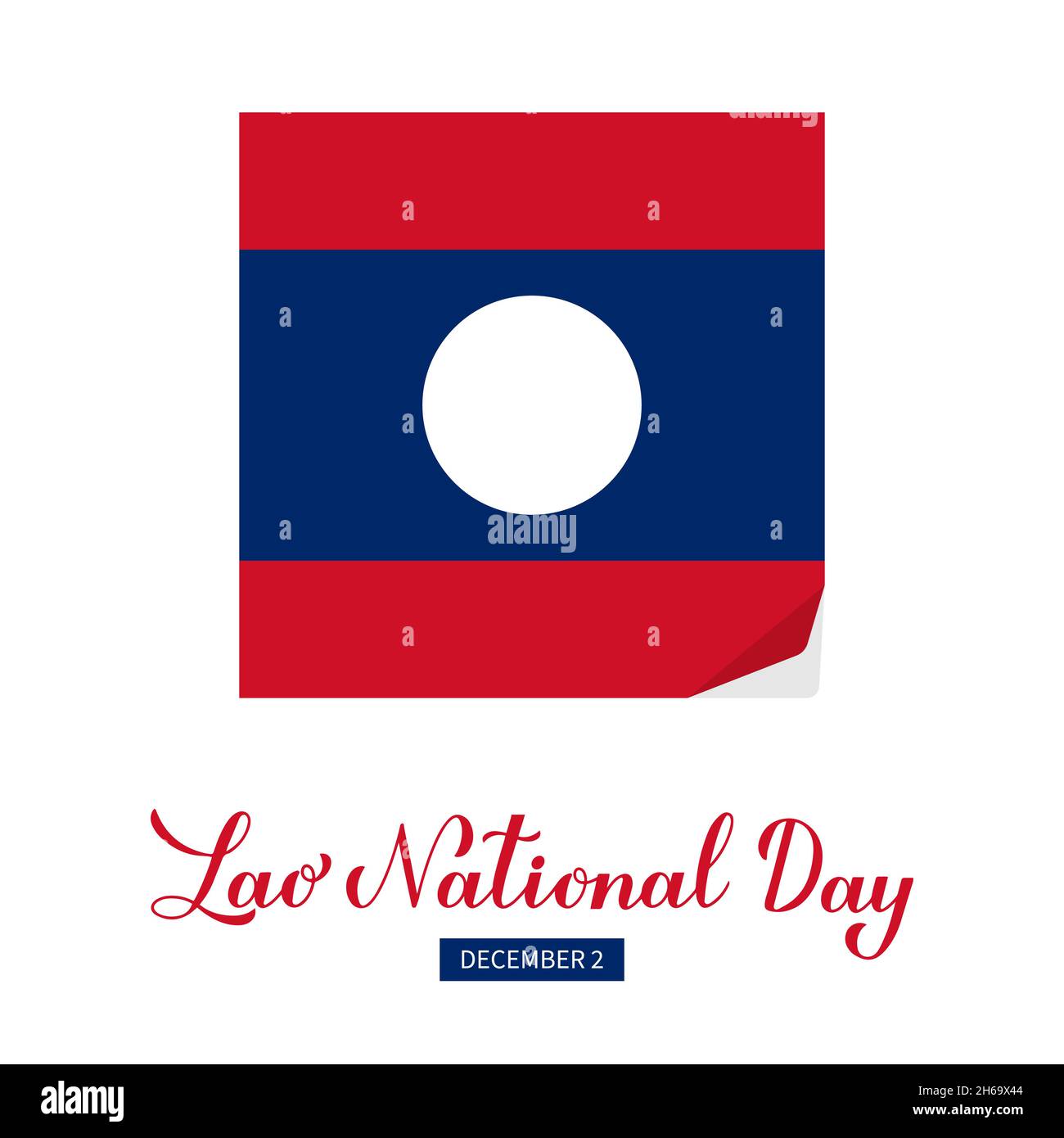 Laos National Day typography poster. Lao Holiday celebrate on December ...