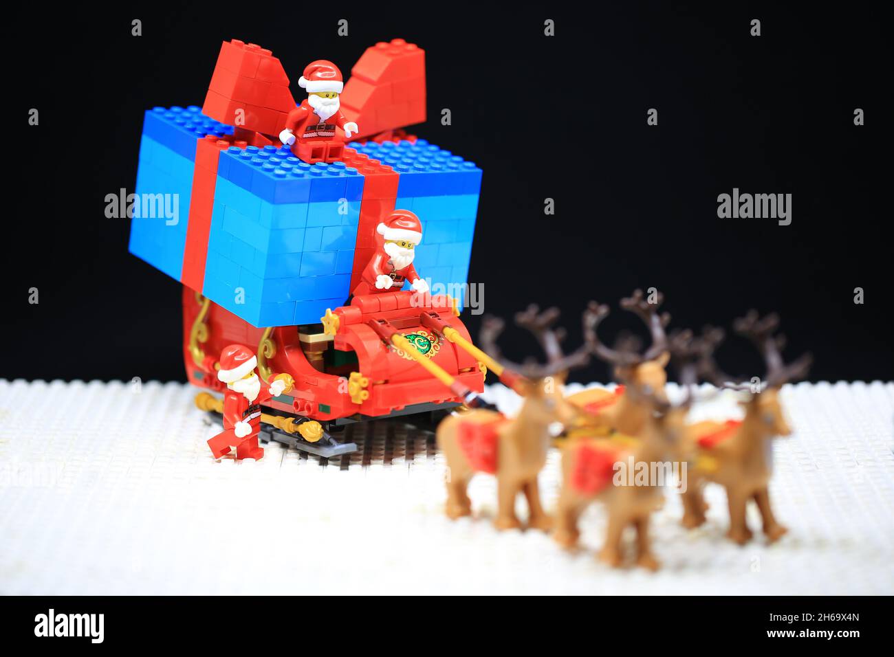 Christmas Santa Claus team is ready for celebrating Stock Photo - Alamy
