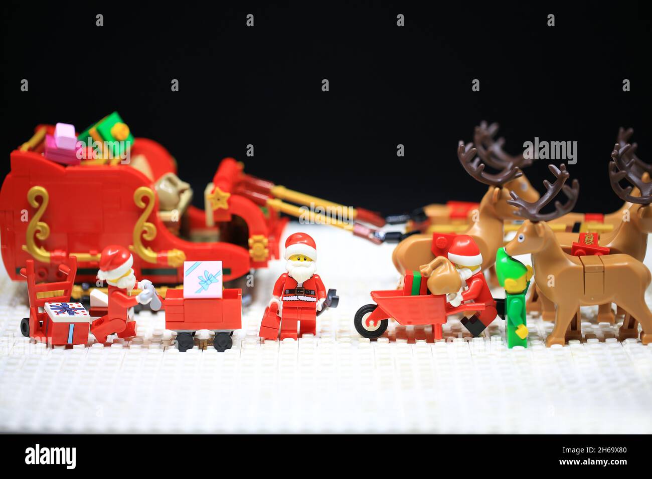 Christmas Santa Claus team is ready for celebrating Stock Photo - Alamy