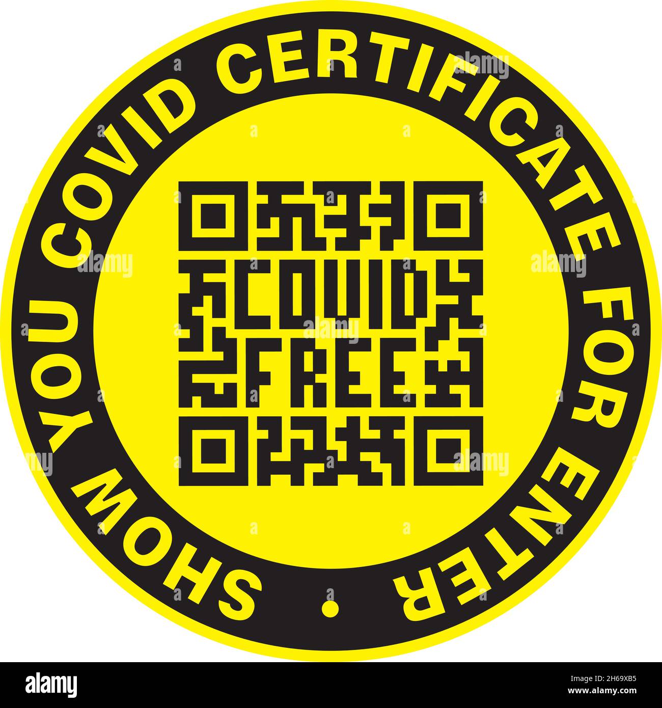 STOP Sticker for Coronavirus Covid-19 Certificate QR-Code control ...