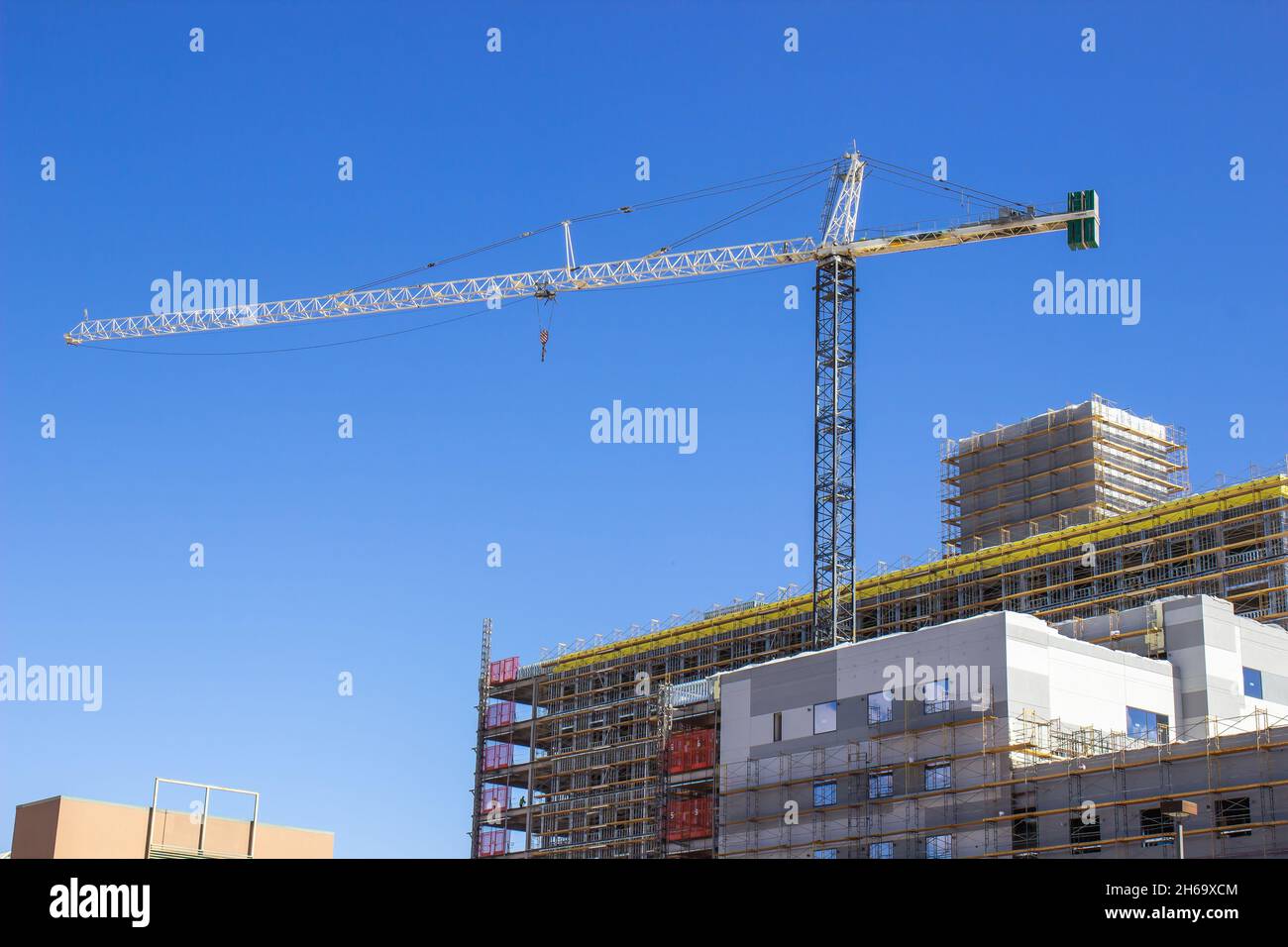 Large Crane Used In Helping New Hospital Construction Stock Photo - Alamy