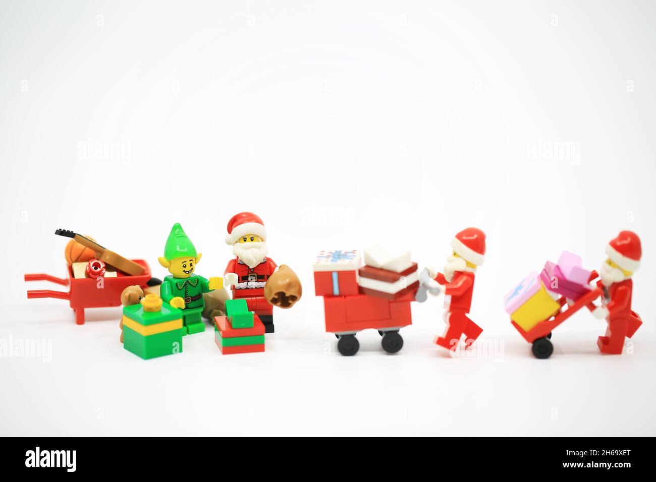Christmas Santa Claus team is ready for celebrating Stock Photo - Alamy