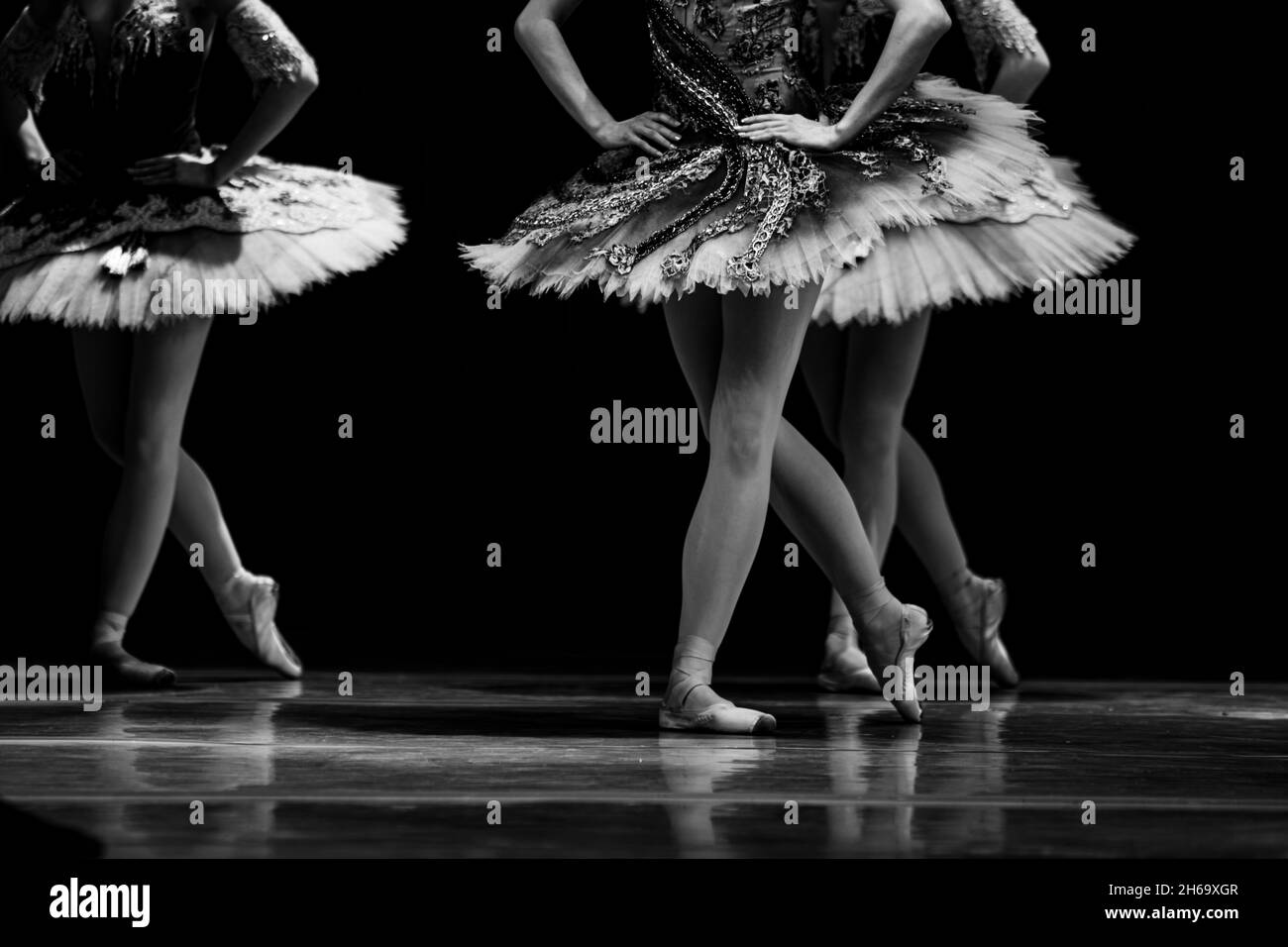 Closeup of ballerinas dancing on stage. Closeup of ballerinas legs Stock Photo - Alamy