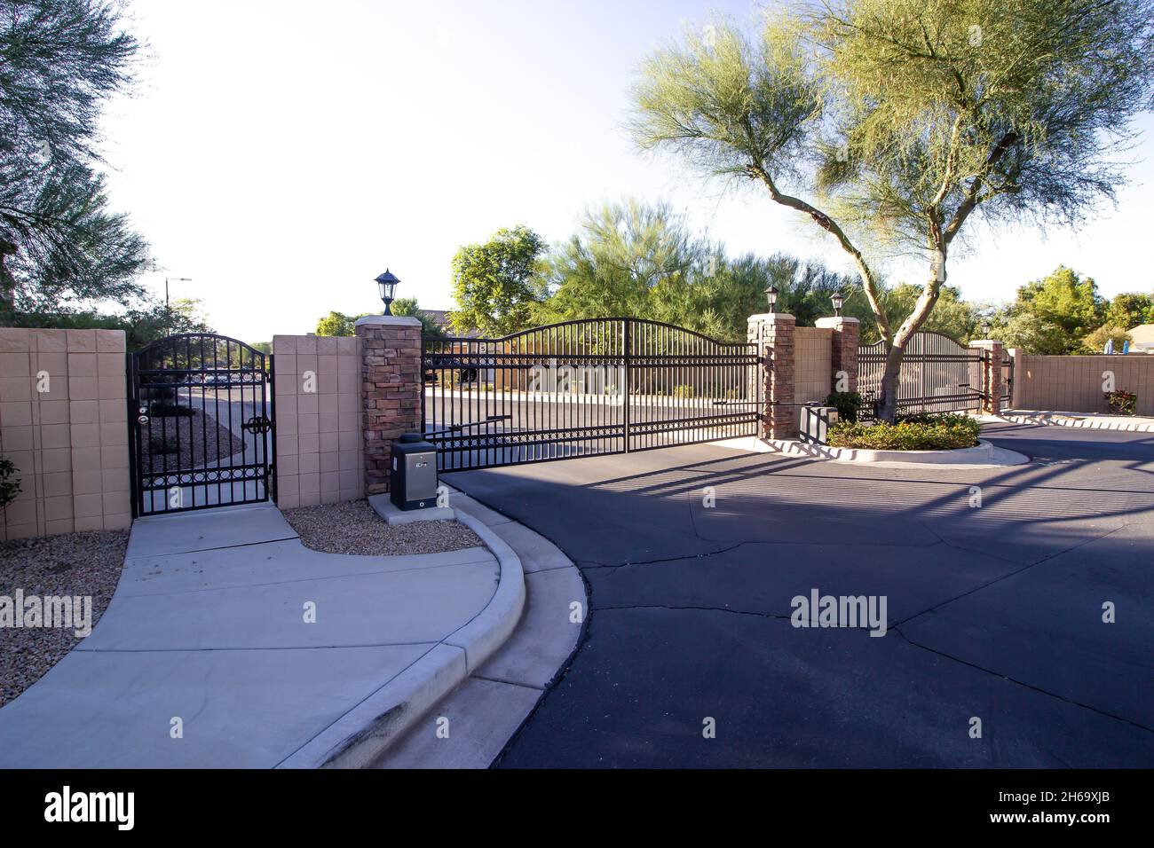 Pedestrian, Entrance And Exit Gates From Secure Housing Subdivision ...