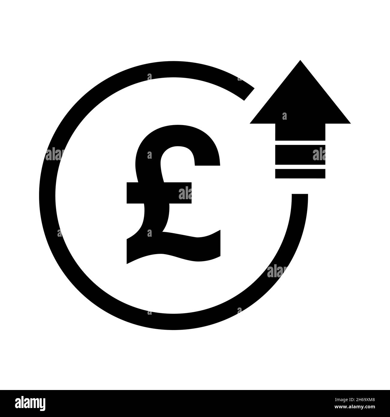 Pound high symbol, cost increase icon. Growth profit bussiness sign ...