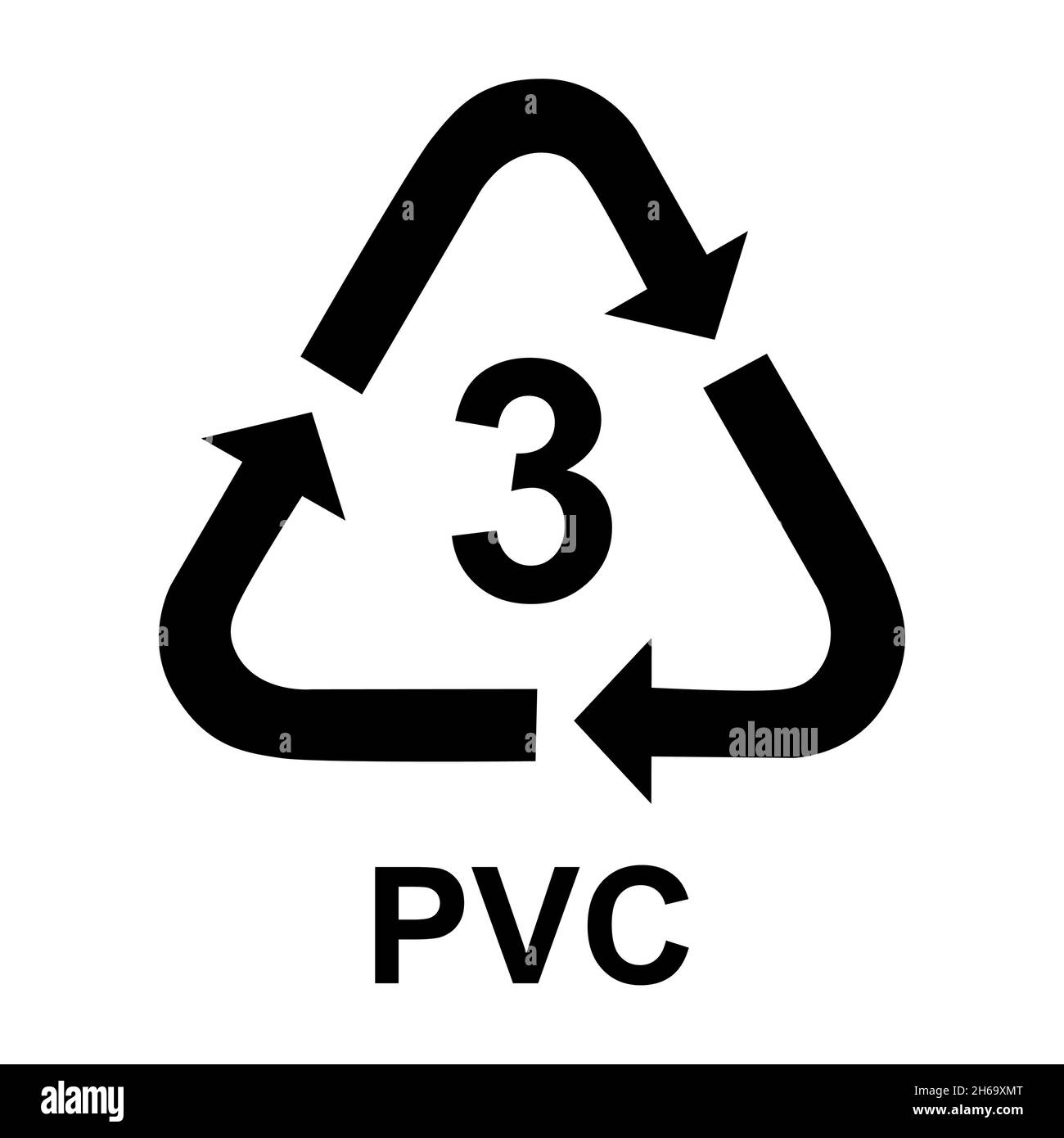 Plastic symbol, ecology recycling sign isolated on white background ...