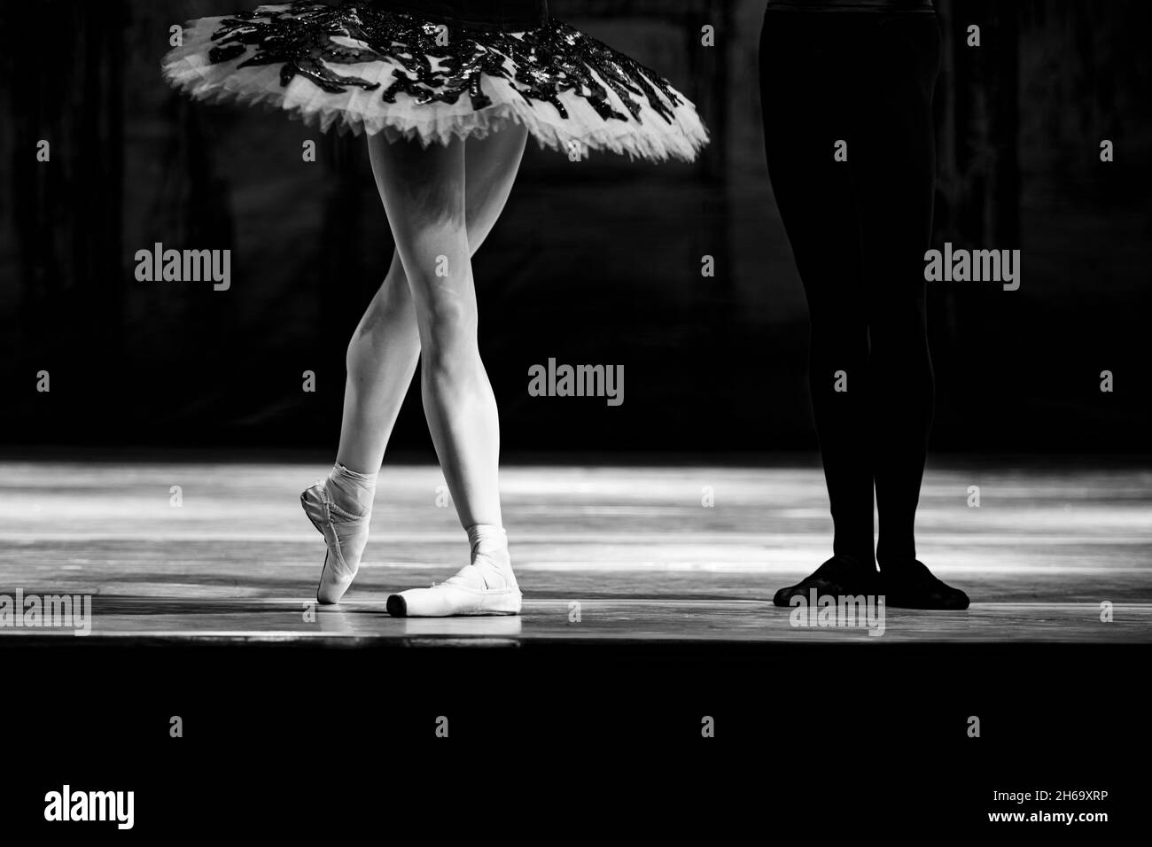 Closeup of classic ballet couple on stage Stock Photo - Alamy