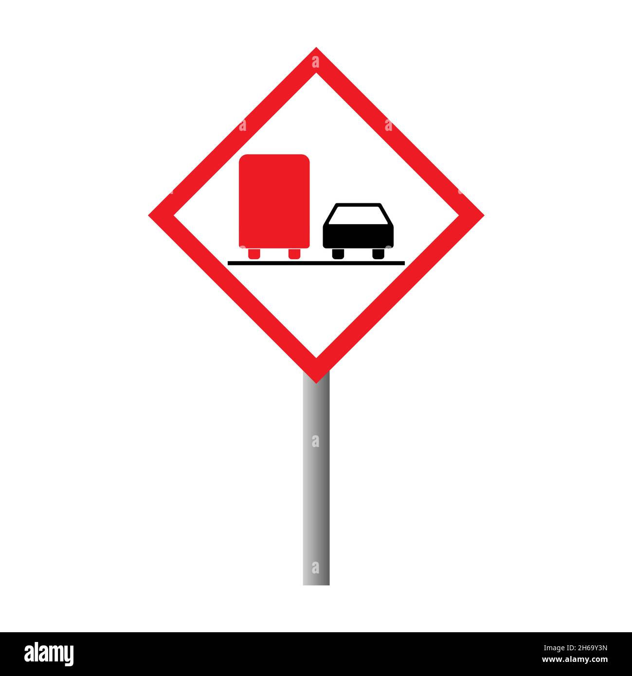 No overtaking zone Cut Out Stock Images & Pictures - Alamy
