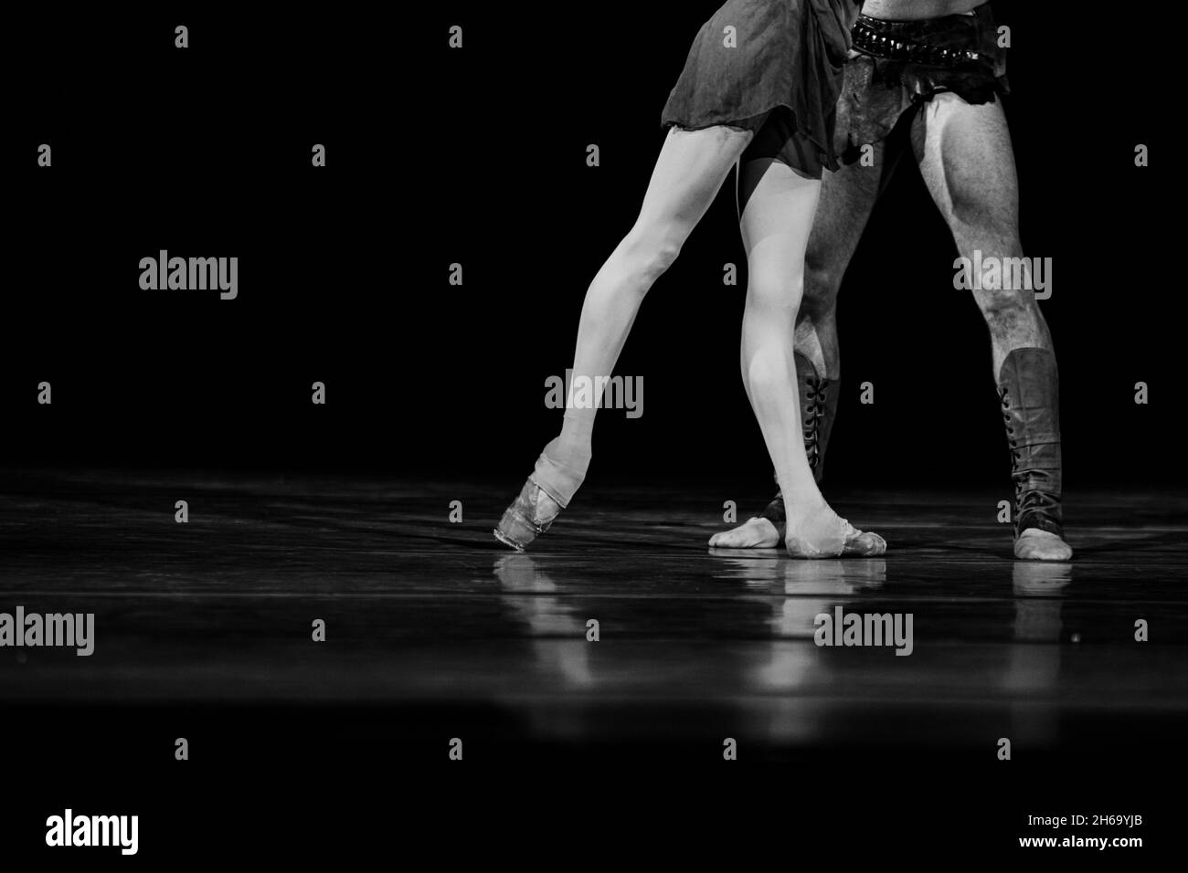 Closeup of classic ballet couple on stage Stock Photo - Alamy