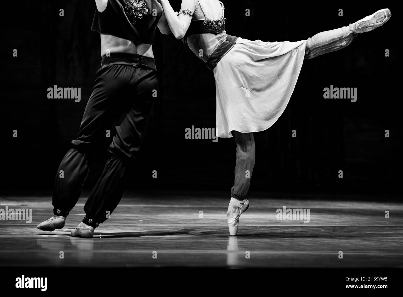 Closeup of classic ballet couple on stage Stock Photo - Alamy