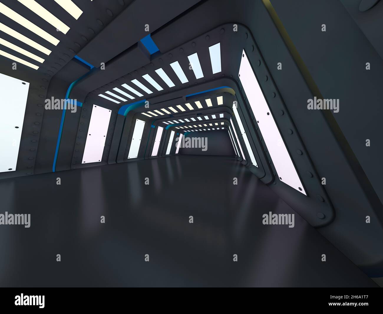 Abstract modern architecture background, empty open space interior. 3D ...