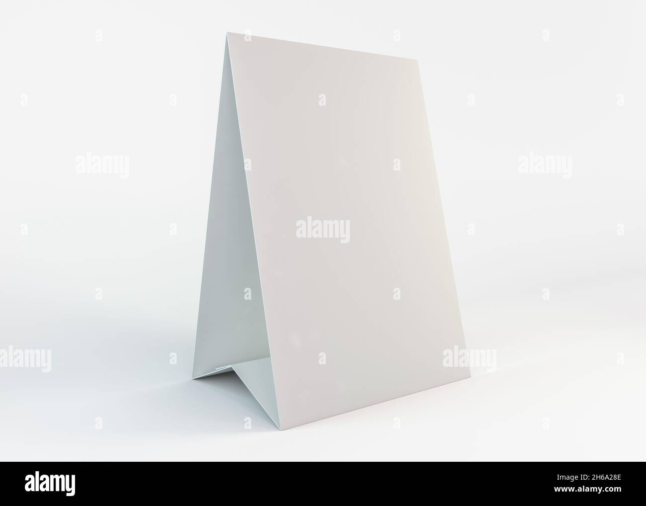 Blank paper Table Tent isolated on white as template for presentation ...