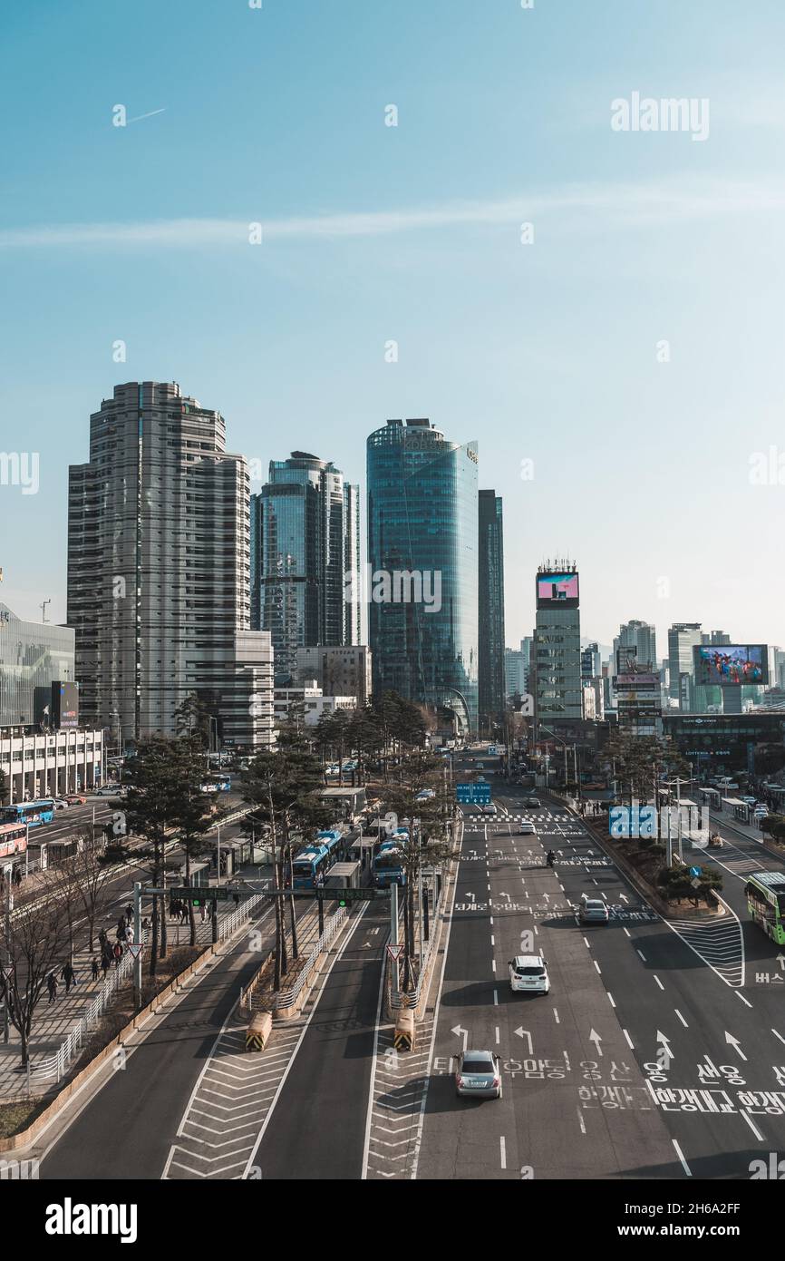 Big city view with skyscrapers. Cityscape view in the metropolis ...