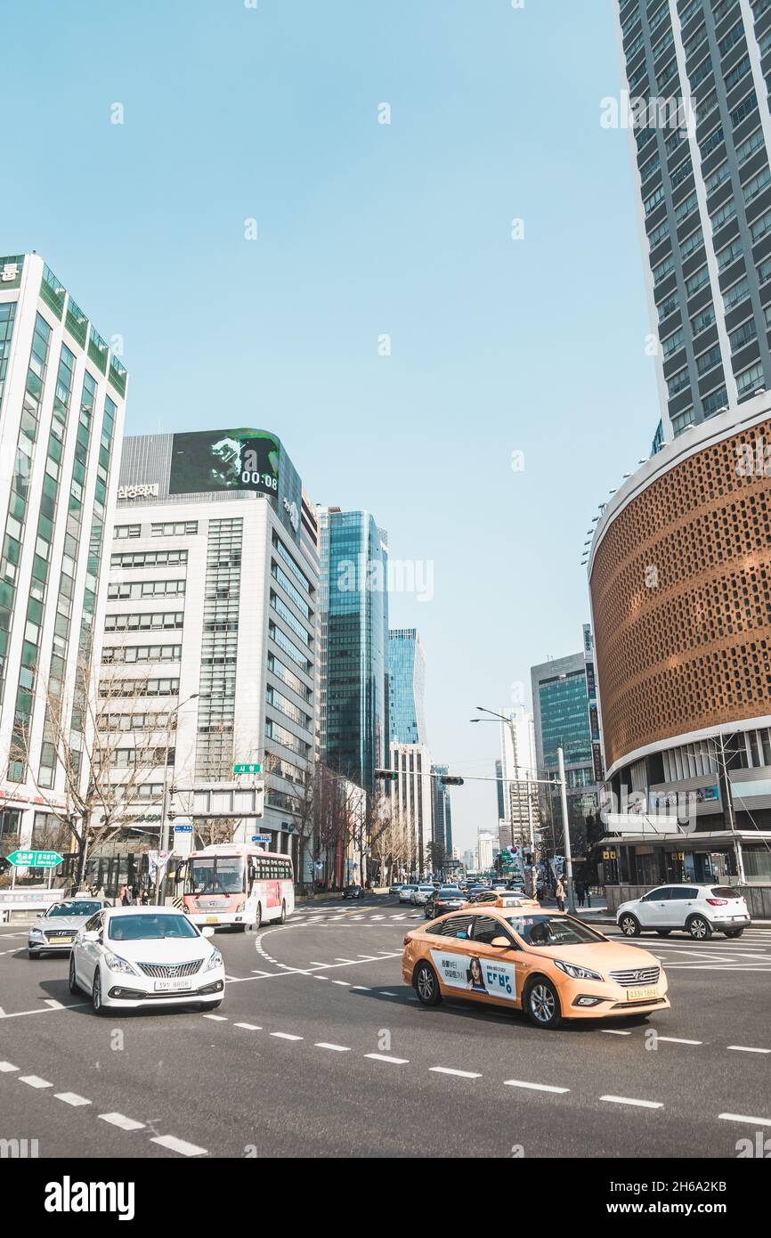 Big city view with skyscrapers. Cityscape view in the metropolis ...