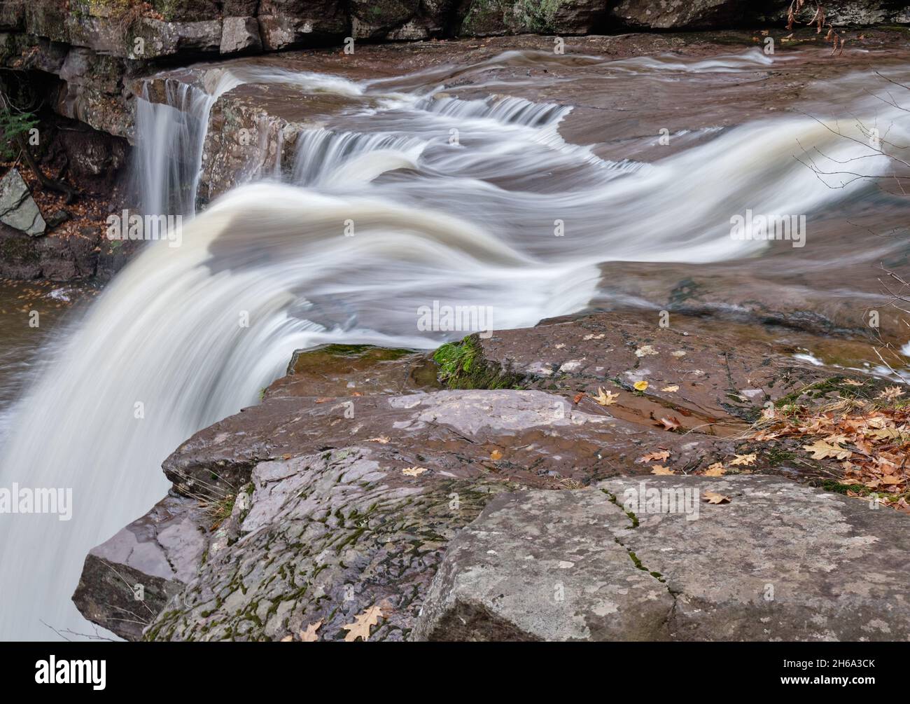 Bastion Falls on Spruce Creek in the eastern Catskill Mountains of New ...