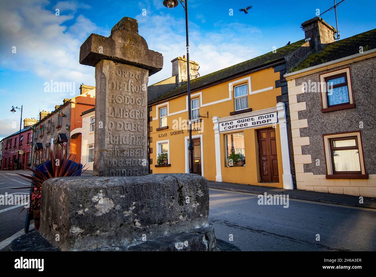 High Cross in the village of Cong in County Mayo, Ireland Stock Photo ...