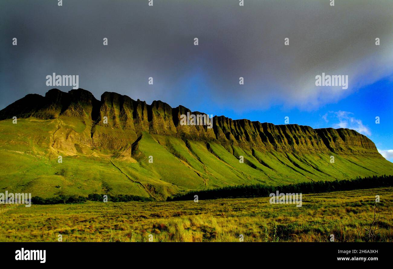 Benbulben, Sligo, rock formation, ice age, glacier, limestone, shale ...