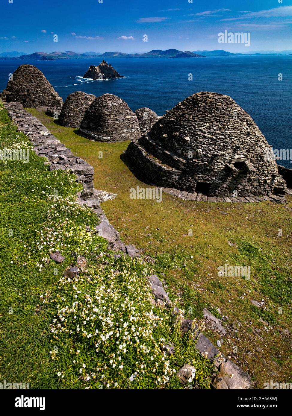 Beehive Huts at the UNESCO World Heritage site, Skellig Michael ...