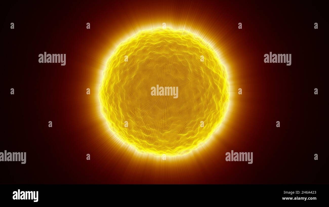 Star sun rotate on deep black background Universe space intro 3d render ...