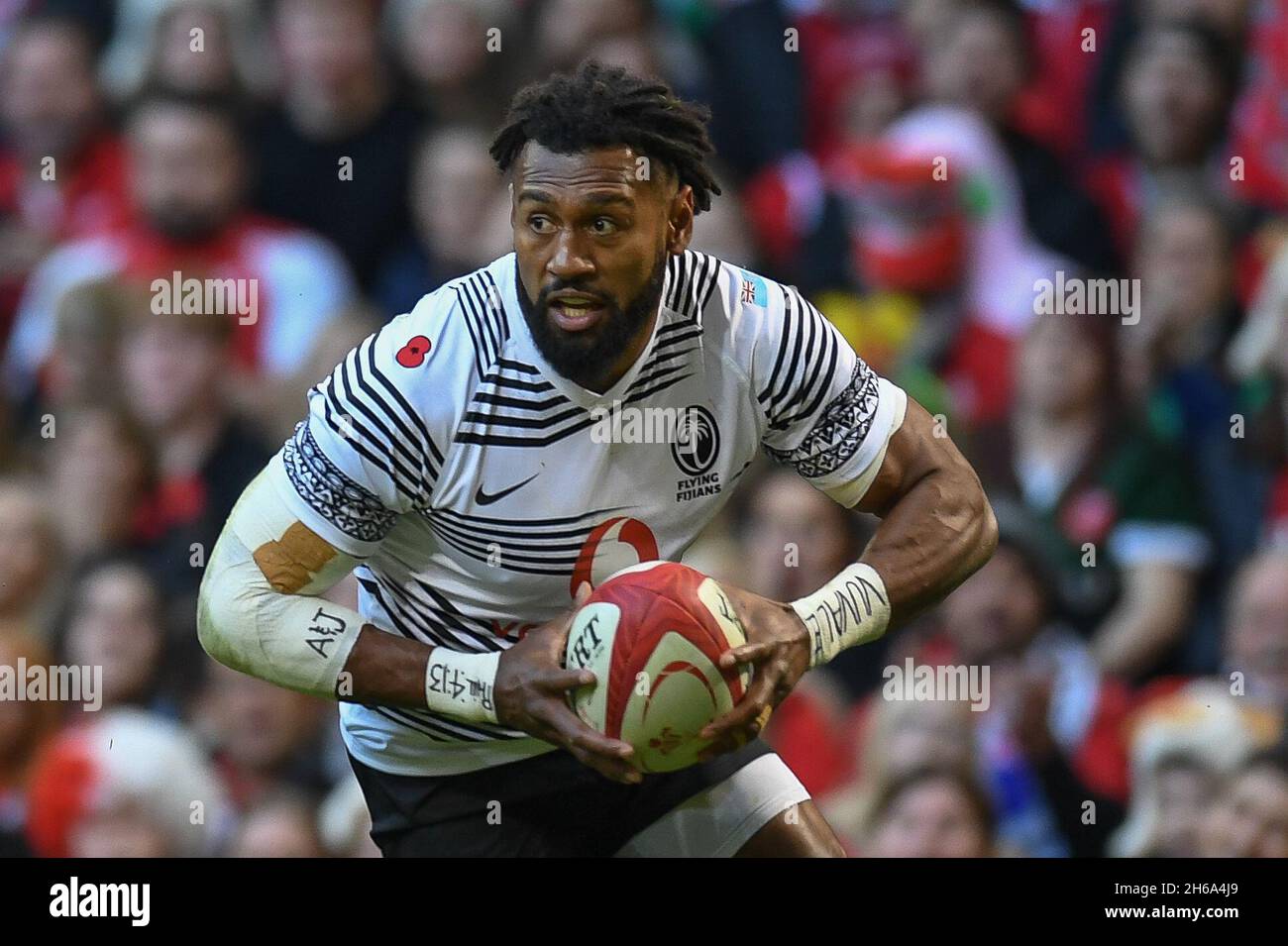 Waisea Nayacalevu (captain) of Fiji, in action during the game Stock ...