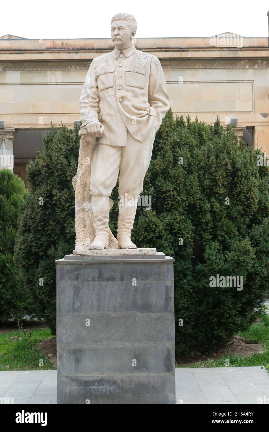 Statue of Joseph Stalin outside the Joseph Stalin Museum in Gori, Shida ...