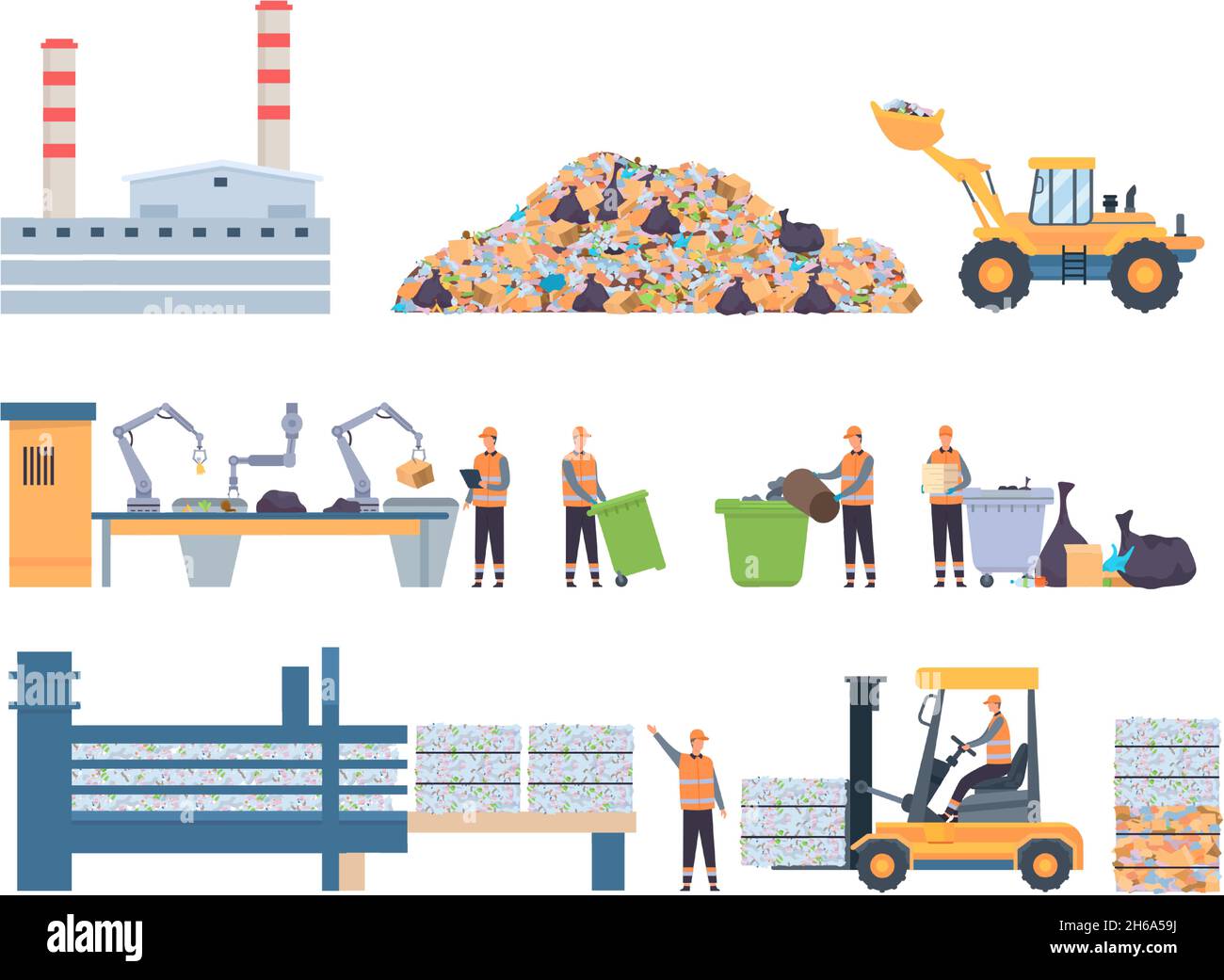 Plastic recycling process vector Cut Out Stock Images & Pictures - Alamy