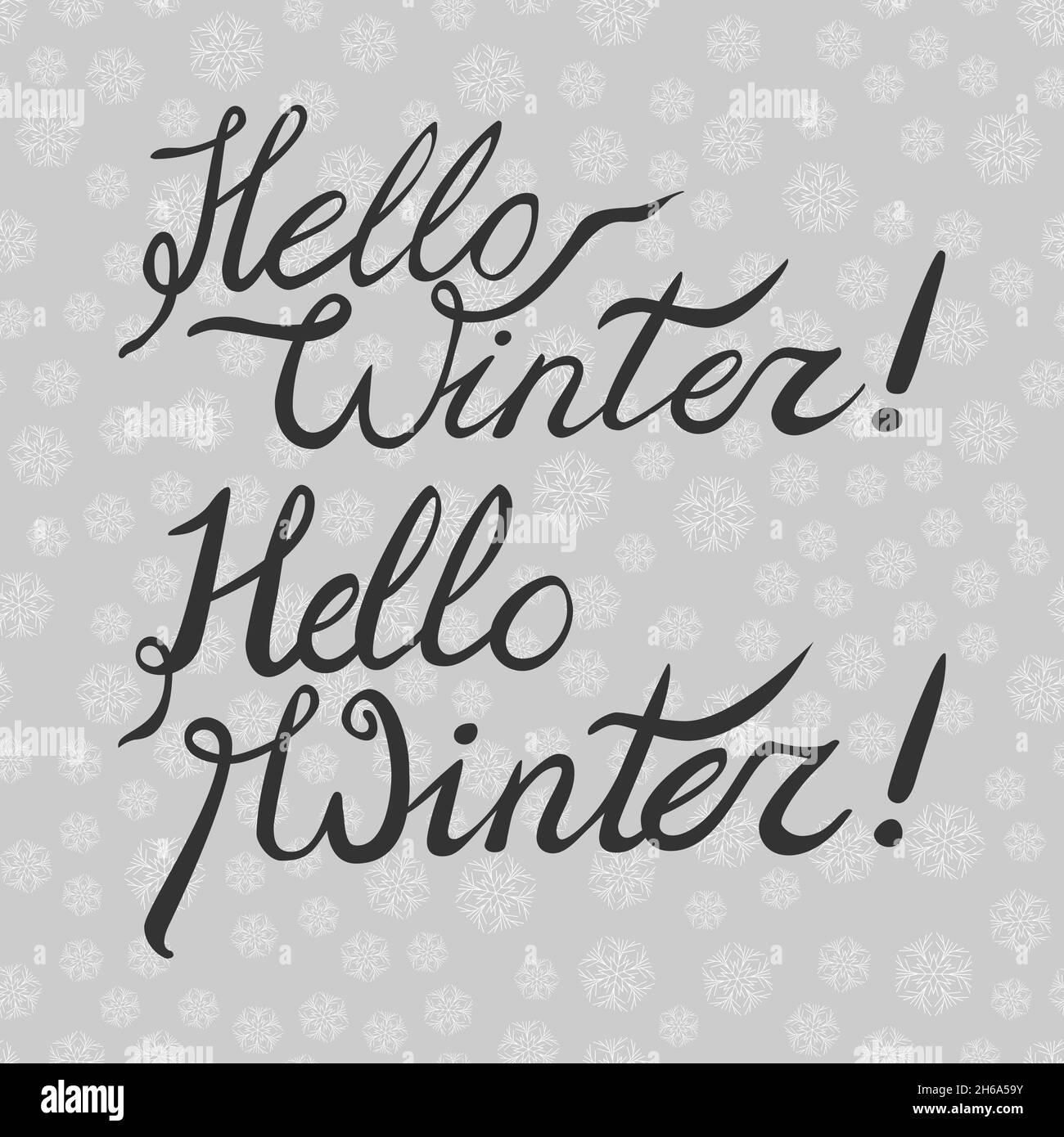 Lettering hello winter handwritten Black and White Stock Photos ...