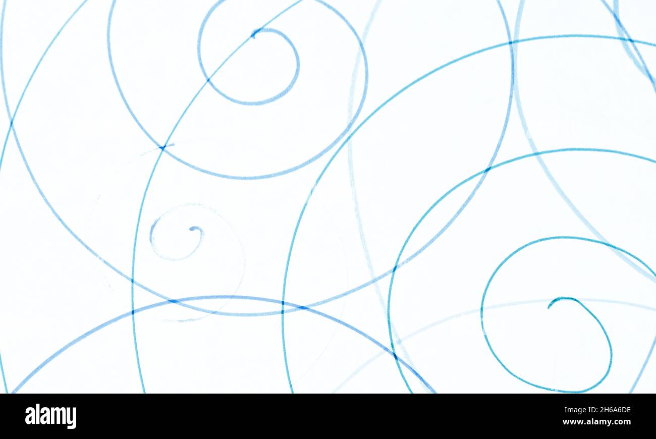 Blue Abstract Scribble Wallpaper. Tangled Pencil Drawing. School Stroke ...