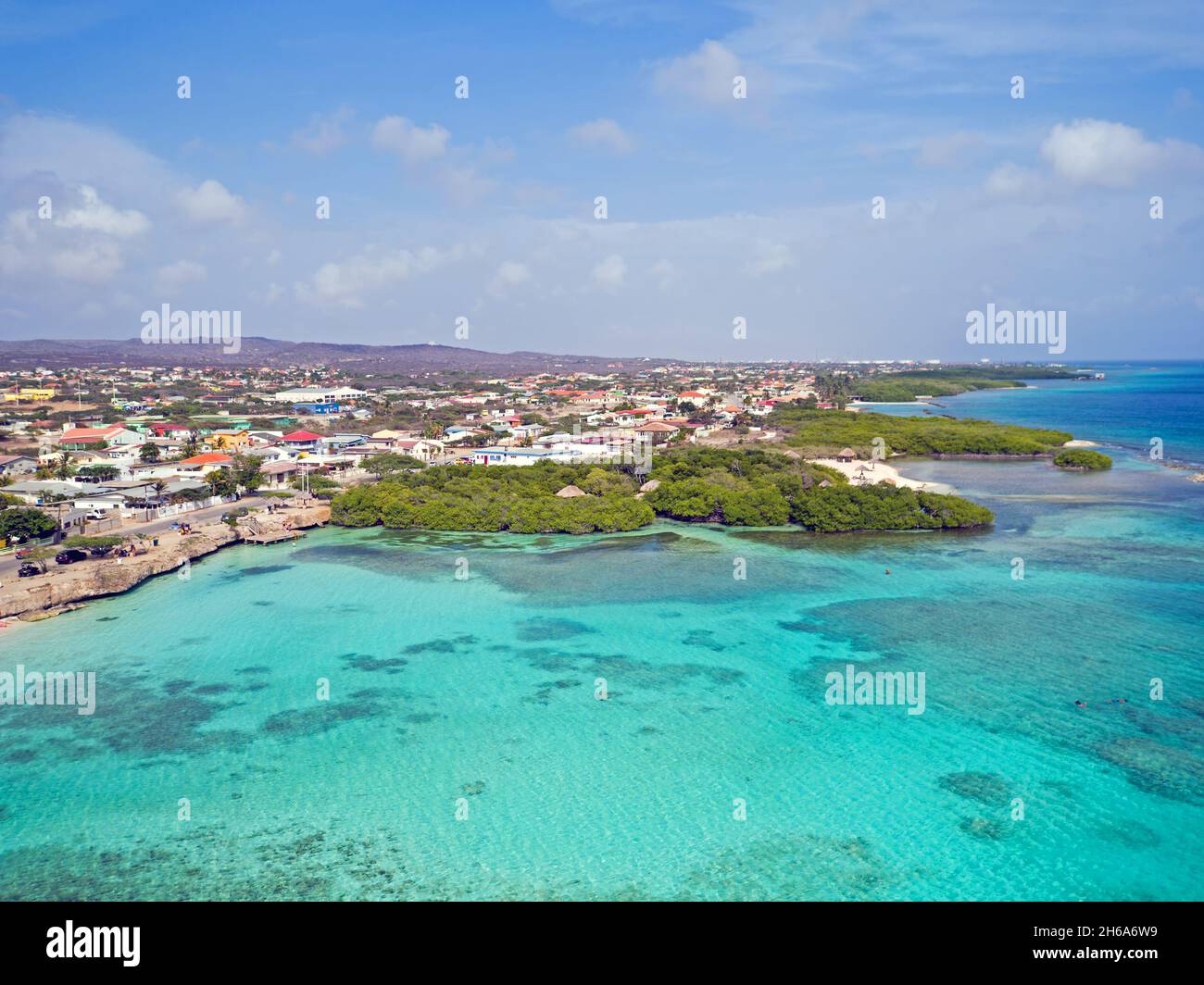 Aerial from Mangel Halto on Aruba island in the Caribbean Sea Stock ...