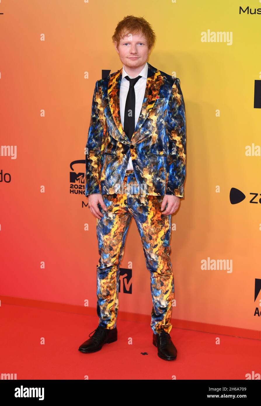 November 14th, 2021, Budapest, Hungary. Ed Sheeran arriving at the 2021 ...