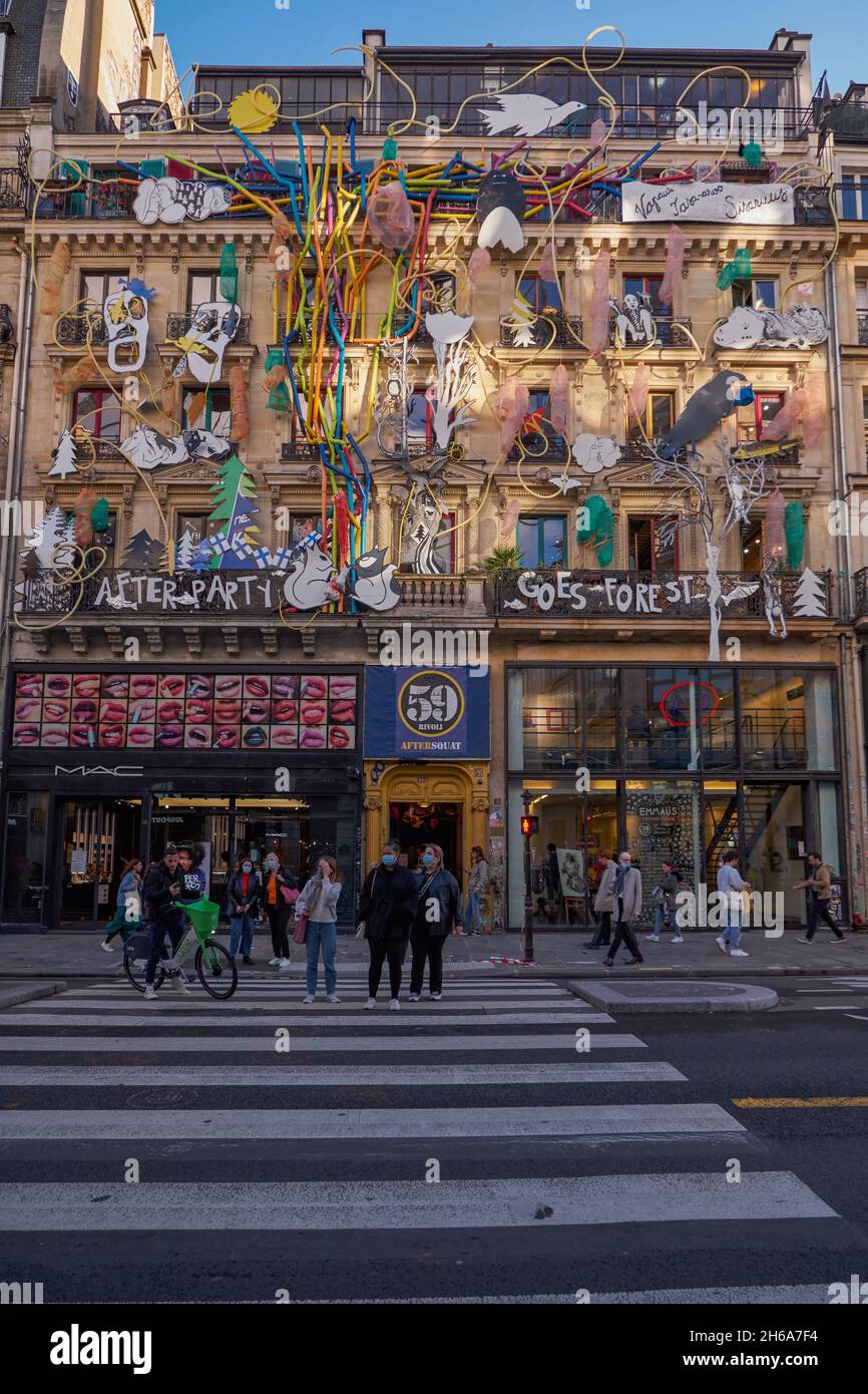 Gallery Art "59 Rivoli" colorful facade - Paris, France Stock Photo - Alamy