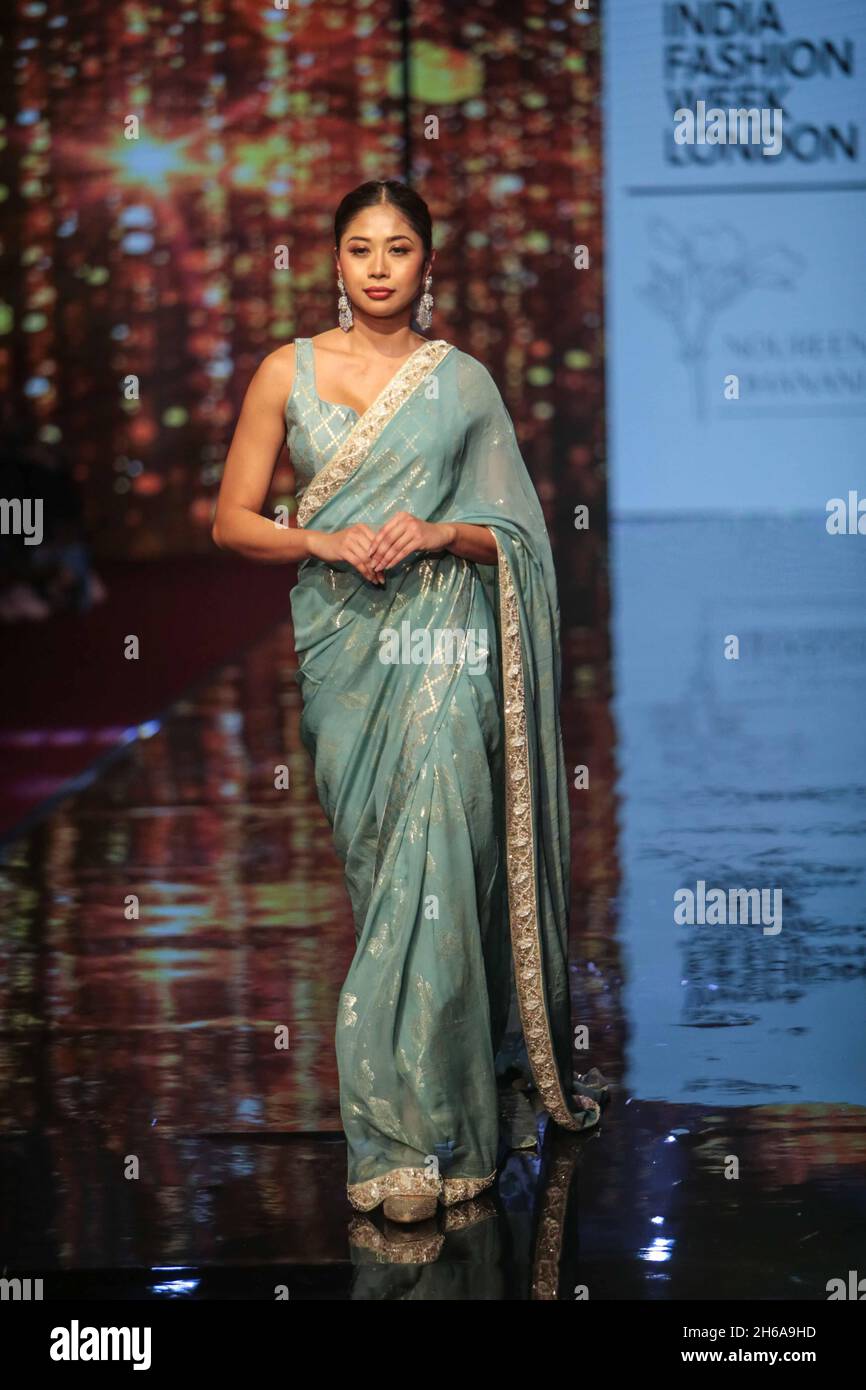 London UK 14 November 2021 India Fashion Week 2021 designer Noureen ...