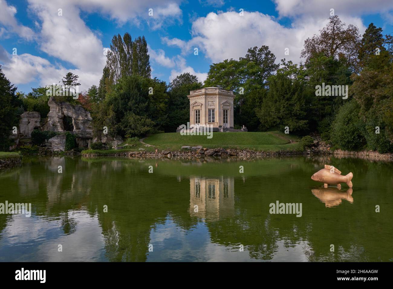 Small Baroque Royal Building in Versailles Palace Gardens near a Lake ...