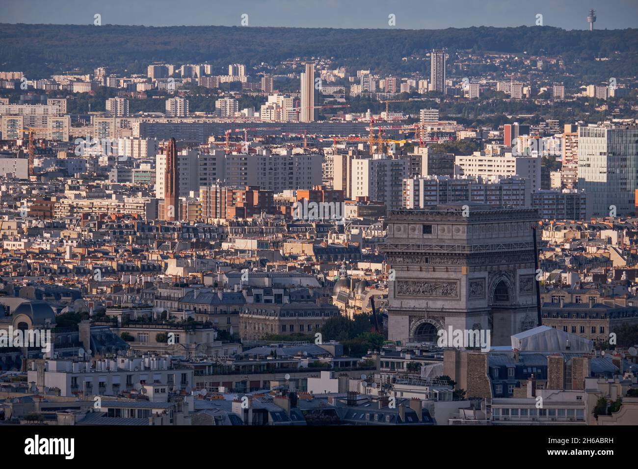 Panorama Aerial View - Skyline of Paris, France. A view from the top ...