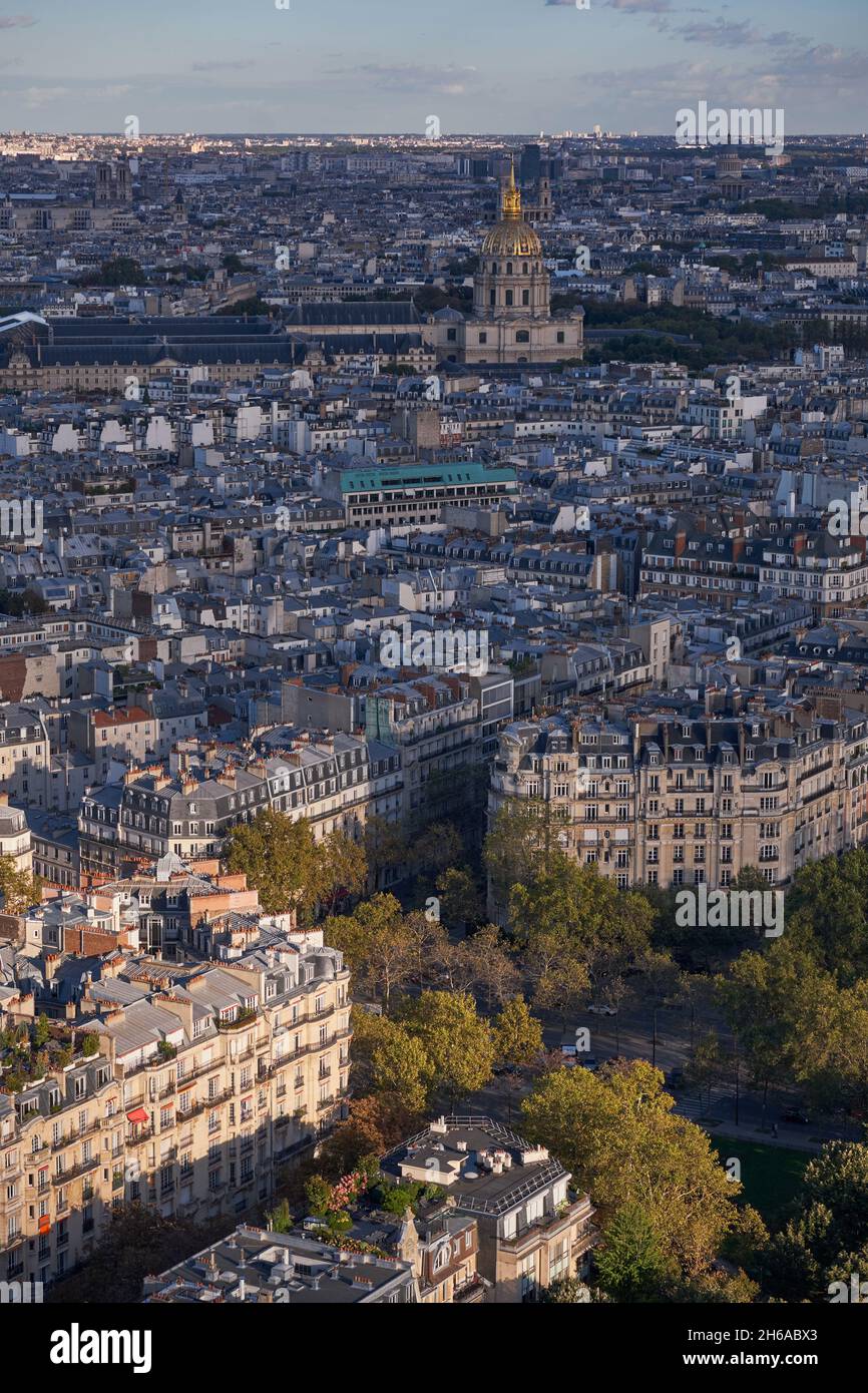 Panorama Aerial View - Skyline of Paris, France. A view from the top ...