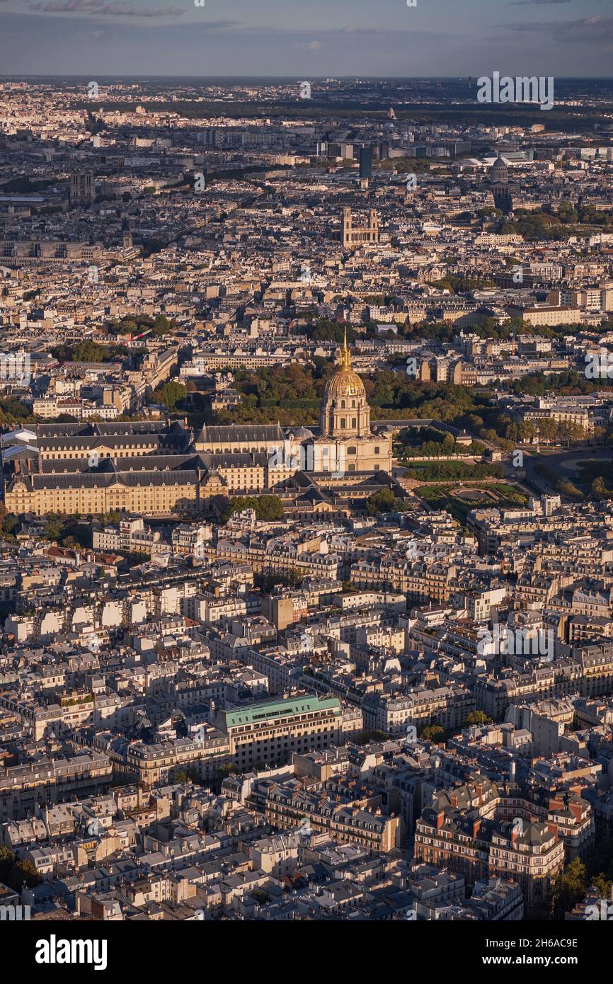 Panorama Aerial View - Skyline of Paris, France. A view from the top ...