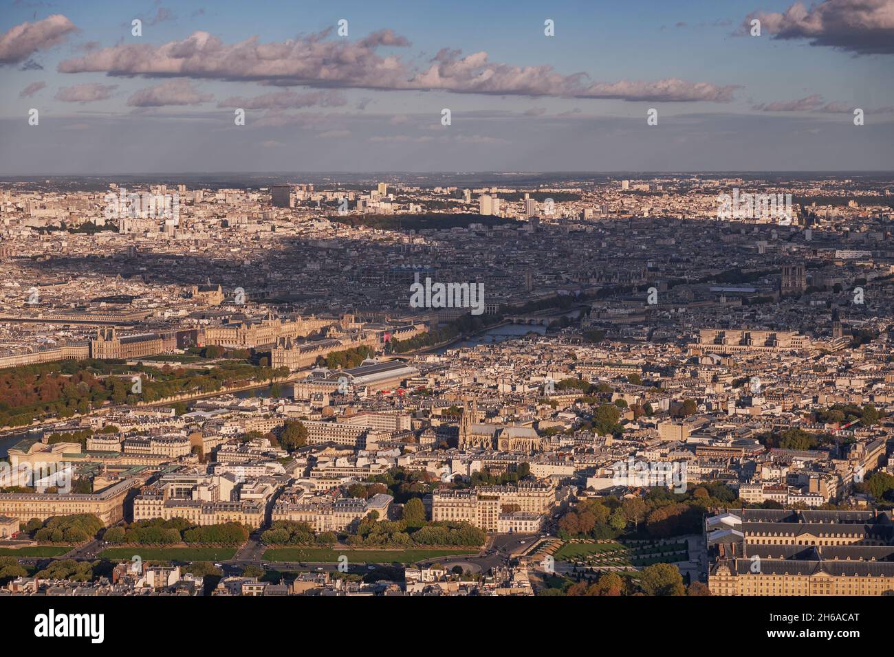 Panorama Aerial View - Skyline of Paris, France. A view from the top ...