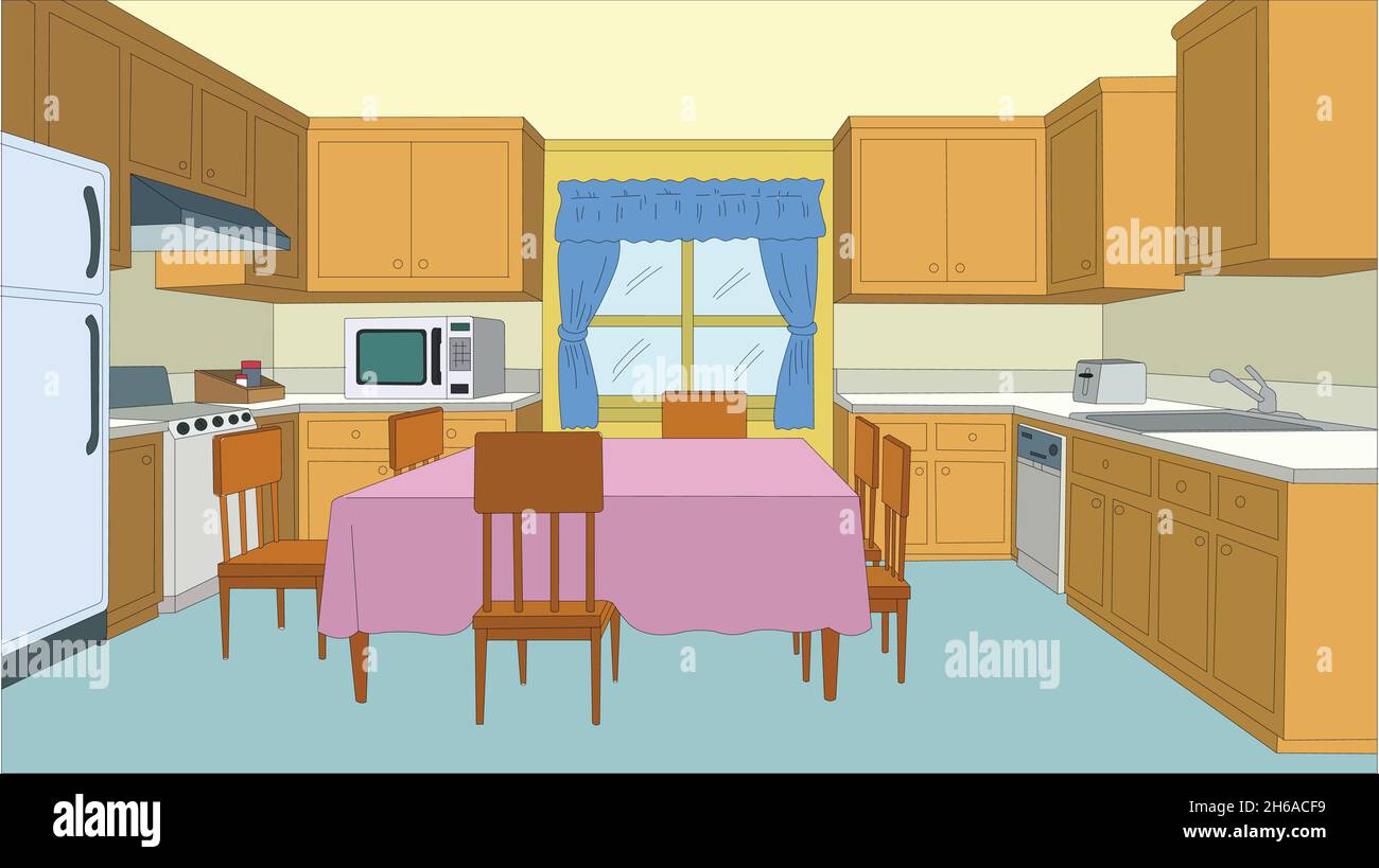 Kitchen table wall Stock Vector Images - Alamy