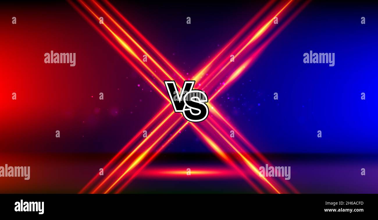 Red blue versus gaming background design. Fight night. Versus battle ...