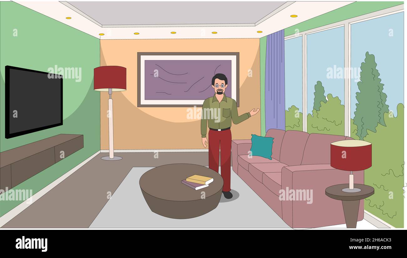 Living room vector Stock Vector Image & Art - Alamy