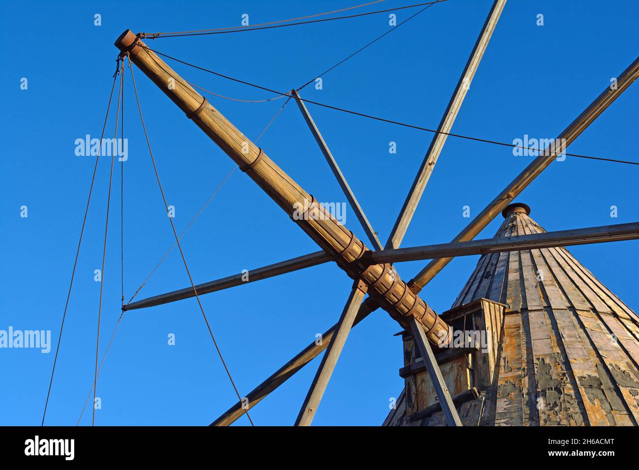 Sail shaft of old windmill. Cabo de Gata, Andalucia, Spain Stock Photo ...