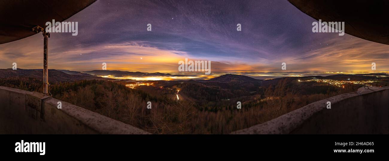 Night falls in the Murg valley in the northern Black Forest Stock Photo ...