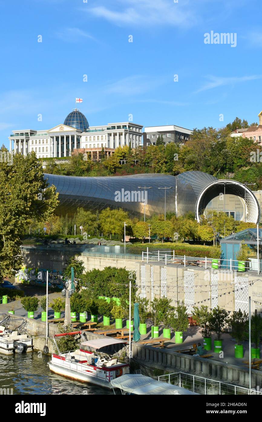 Tbilisi, Georgia - October 24, 2021: The panorama of the Georgian ...
