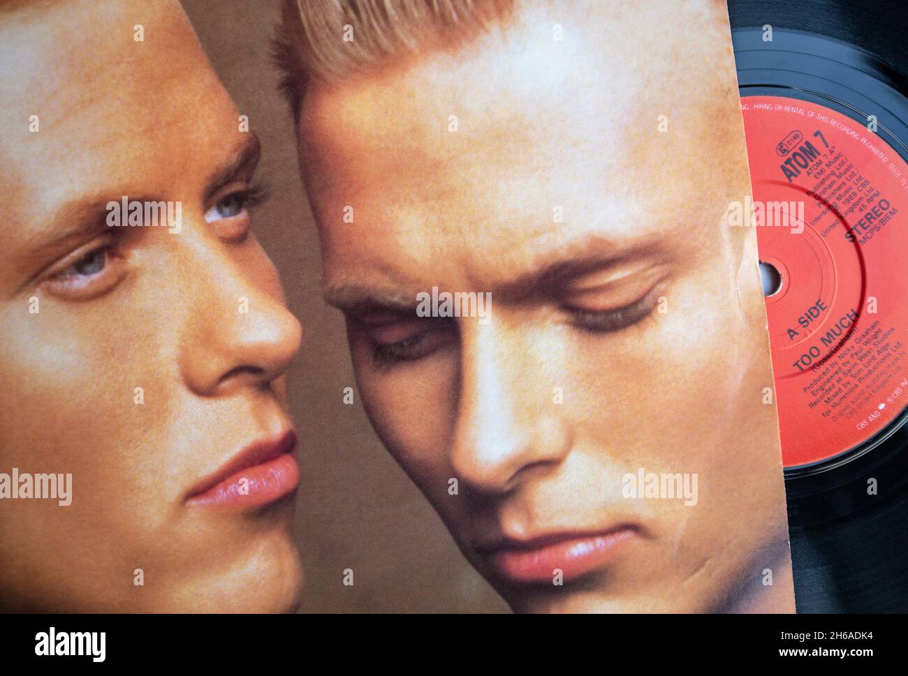 Picture sleeve and vinyl record of the seven inch version of Too Much ...