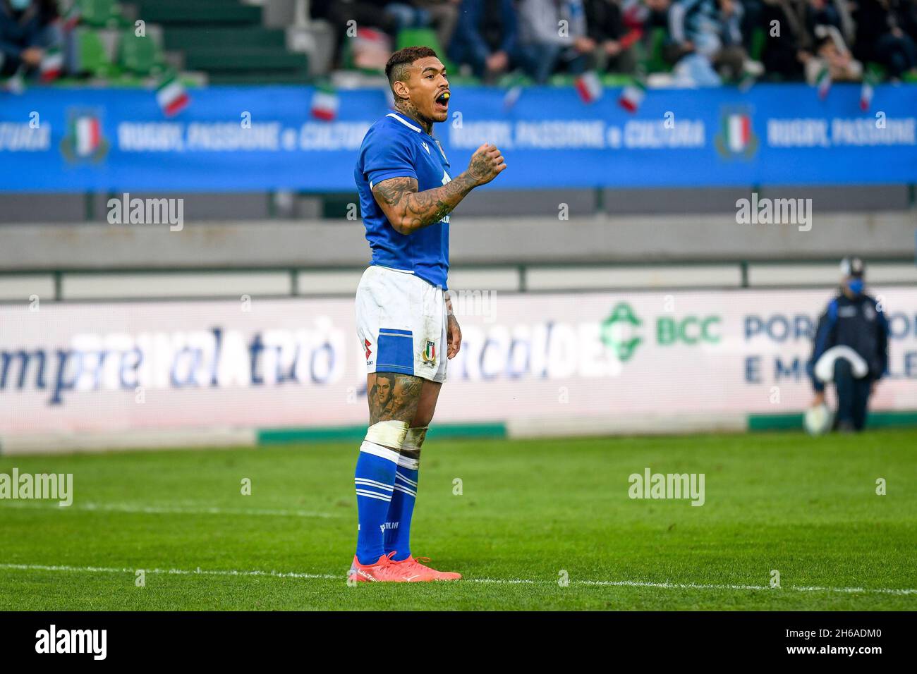 Monigo stadium, Treviso, Italy, November 13, 2021, Montanna Monty Ioane ...