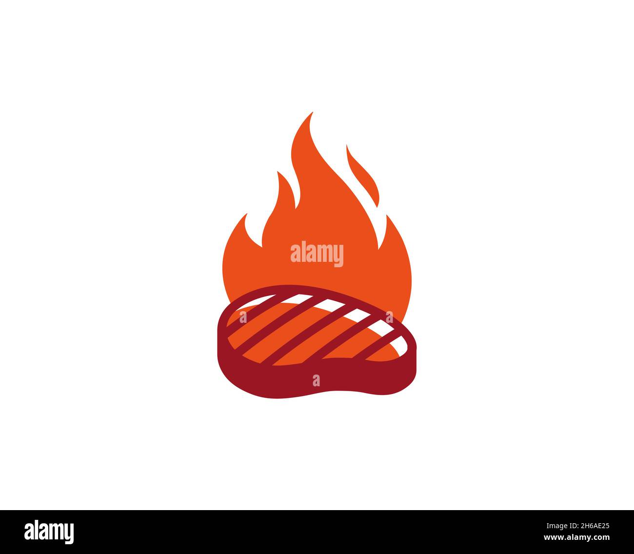 Creative Steak Meat Fire Logo Design Symbol Vector Illustration Stock ...