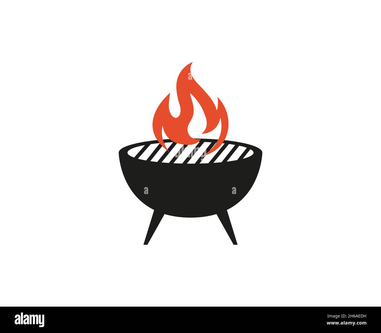 Creative BBQ Hot Grill Fire Logo Design Symbol Vector Illustration ...
