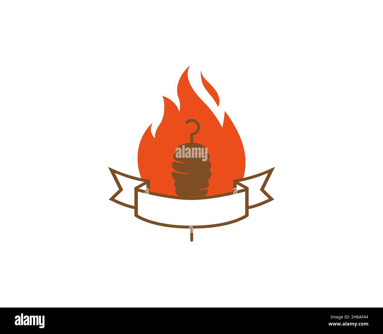 Creative Abstract Kebab Meat Fire Logo Design Symbol Vector ...
