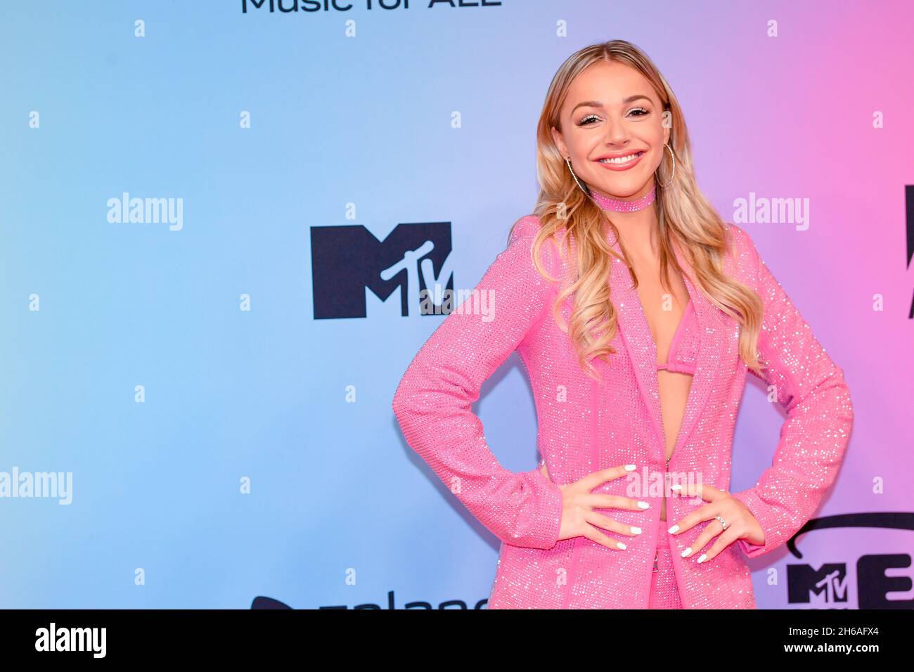 Emma Heesters attending the MTV EMAs 2021 at the Laszlo Papp Budapest ...