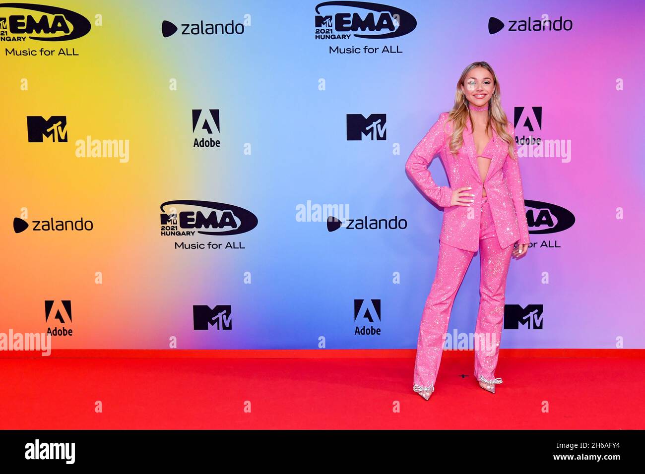Emma Heesters attending the MTV EMAs 2021 at the Laszlo Papp Budapest ...